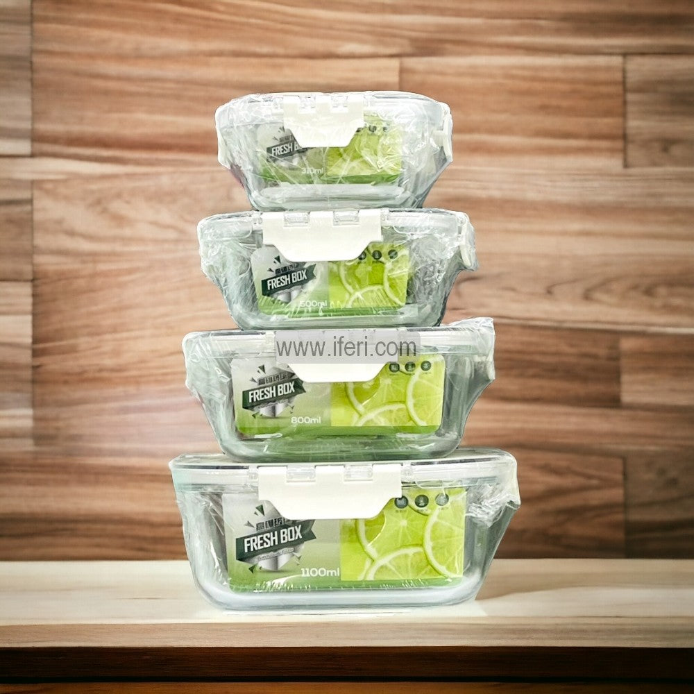 4 Pcs Oven Proof Glass Food Container Set SGR0060 – iferi.com