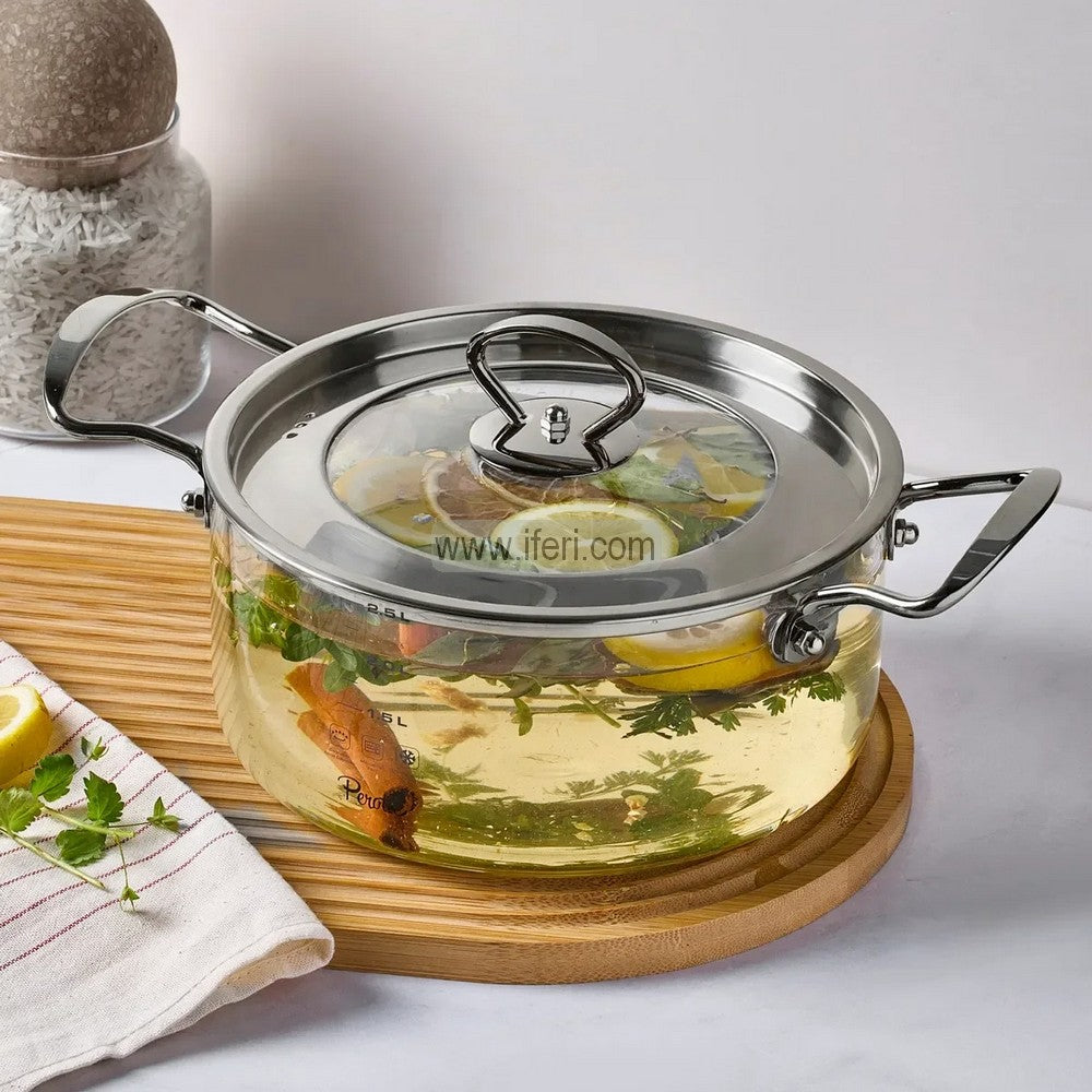 2.5 Liter Heat Resistant Borosilicate Glass Cooking Pot BS066 – iferi.com