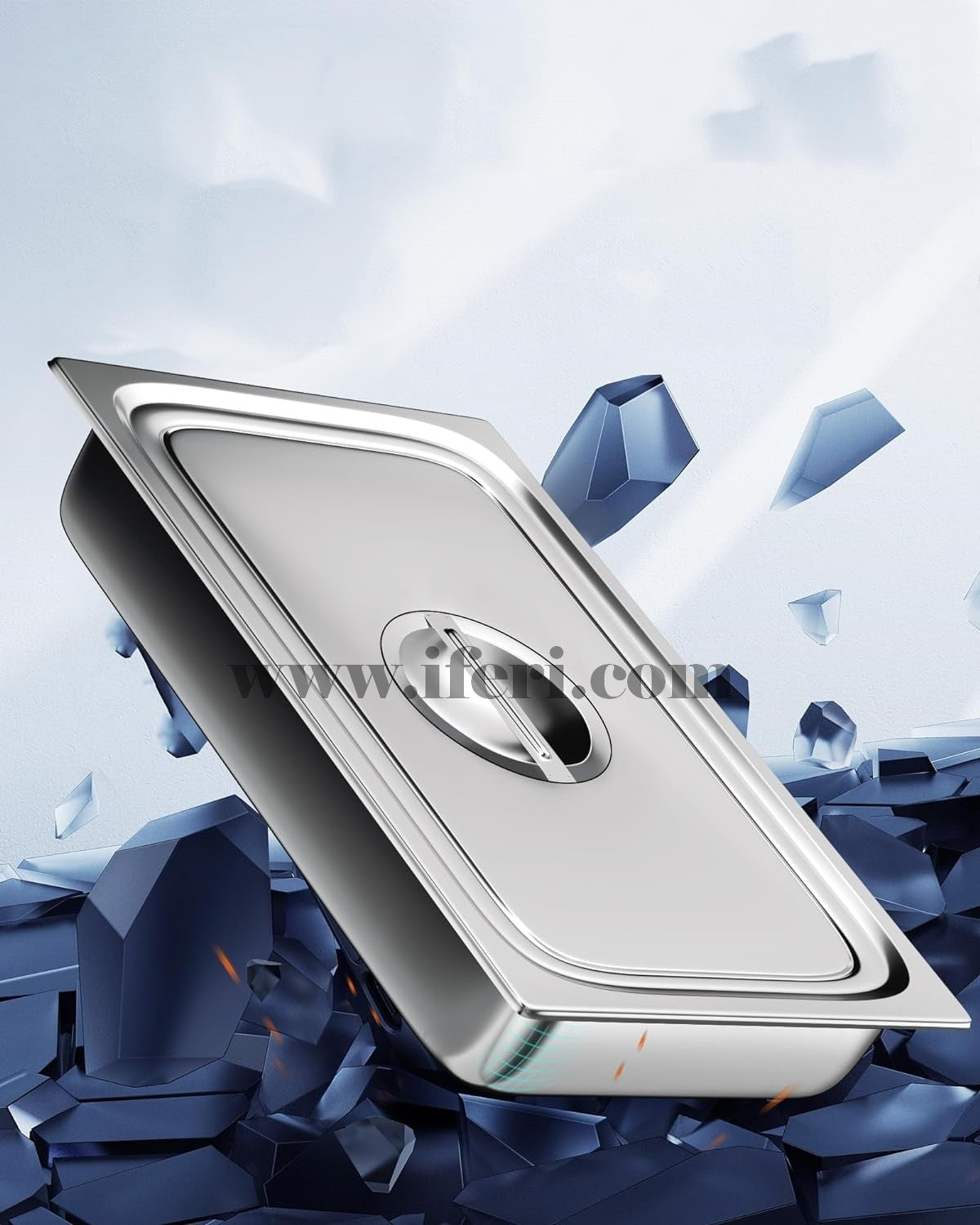 21 Inch 1/1 Stainless Steel 4 Inch Deep Food Pan with Lid SN1/1-4 ...