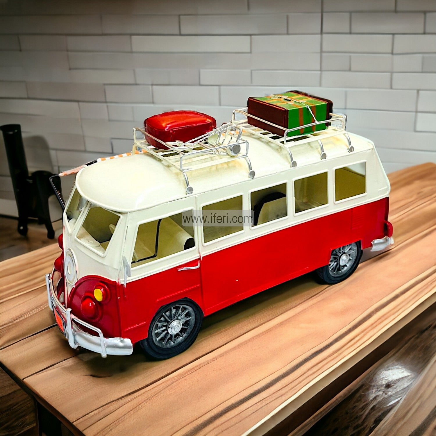 12 Inch Vintage Camping Bus, Caravan Model Sculpture Showpiece GA8220 ...