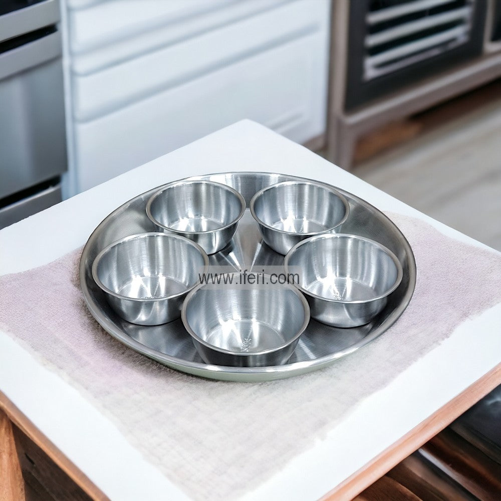 6 Pcs Stainless Steel Indian Style Thali Set ALM6486 – iferi.com