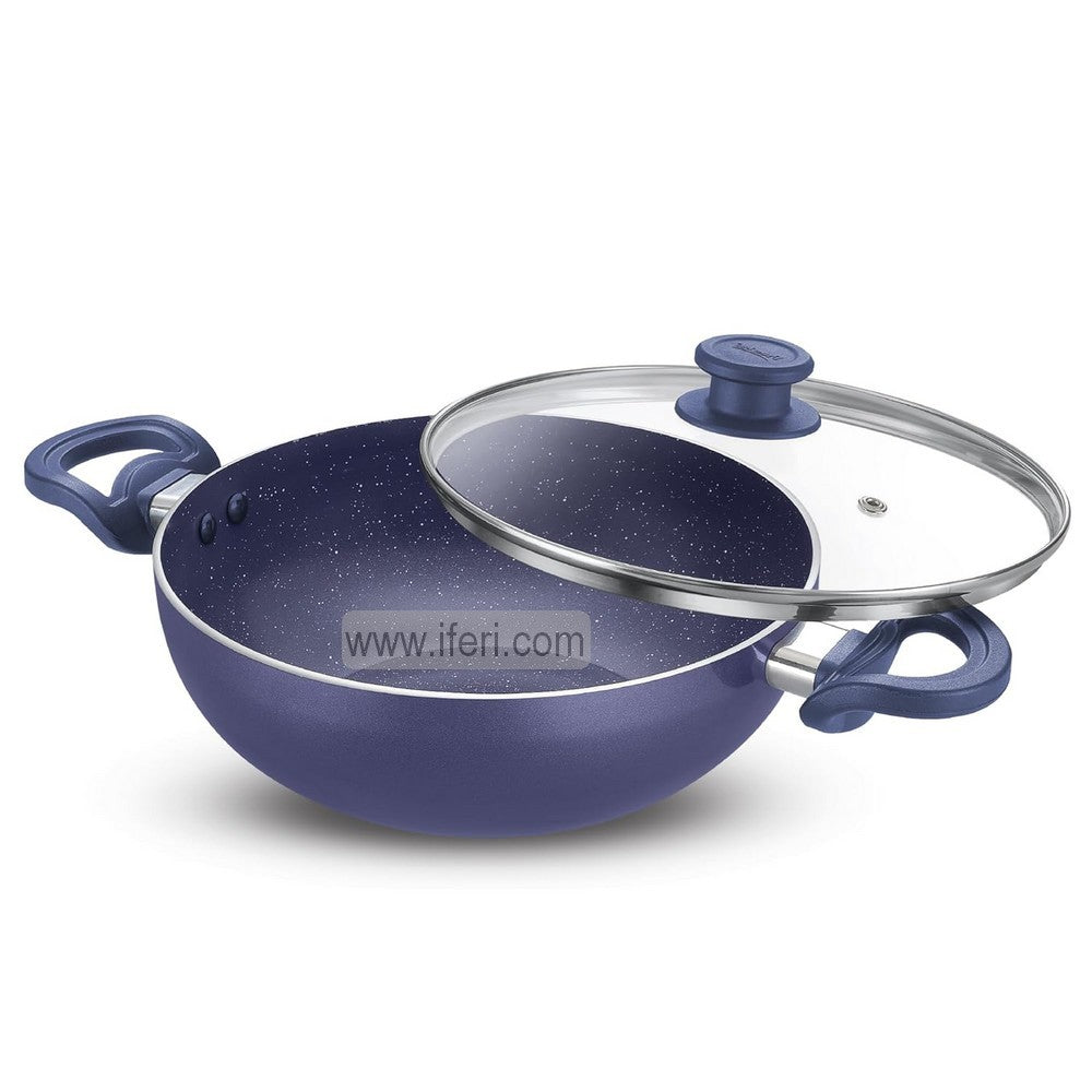 24cm Prestige Ceraglide Ceramic Coated Non-Stick Kadai with Glass Lid ...