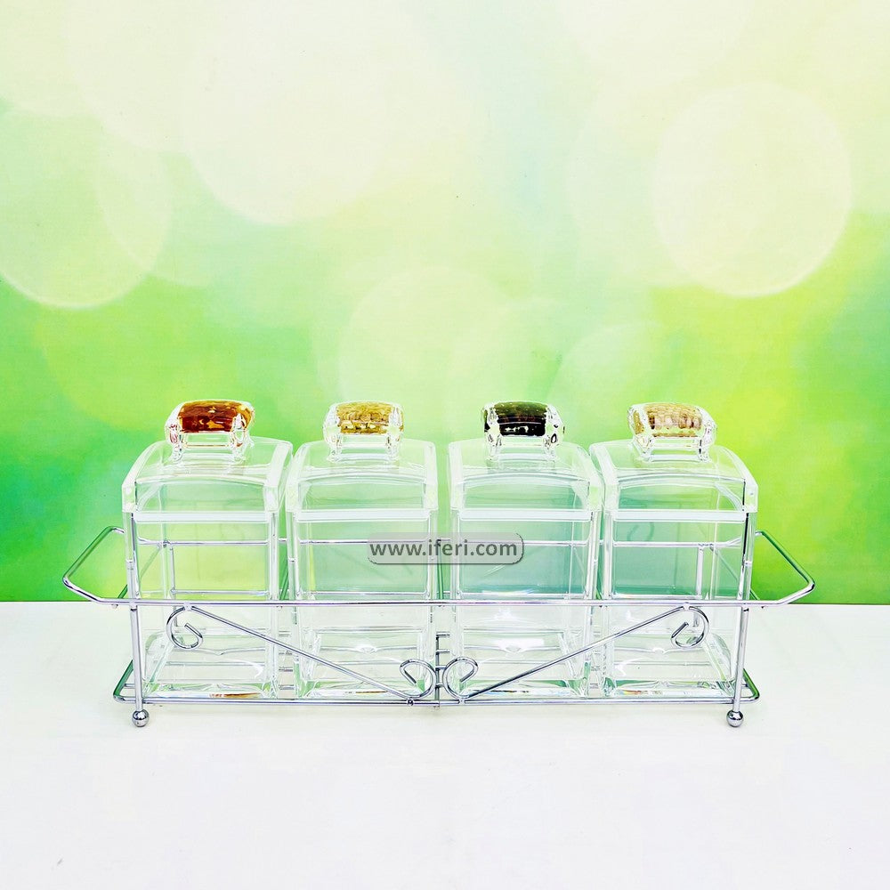 4 Pcs Acrylic Spice Jar Set with Stand RH0413 – iferi.com