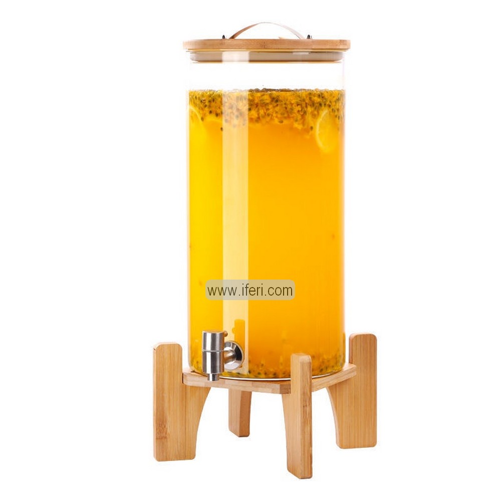 10 Liter Borosilicate Glass Juice Dispenser with Bamboo Stand FT1966 ...